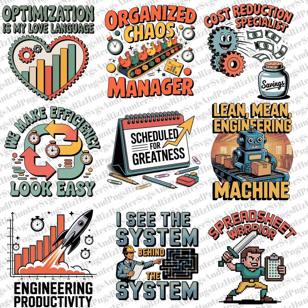 Industrial Engineer PNG Bundle, Productivity Quotes, Funny Lean Six ...