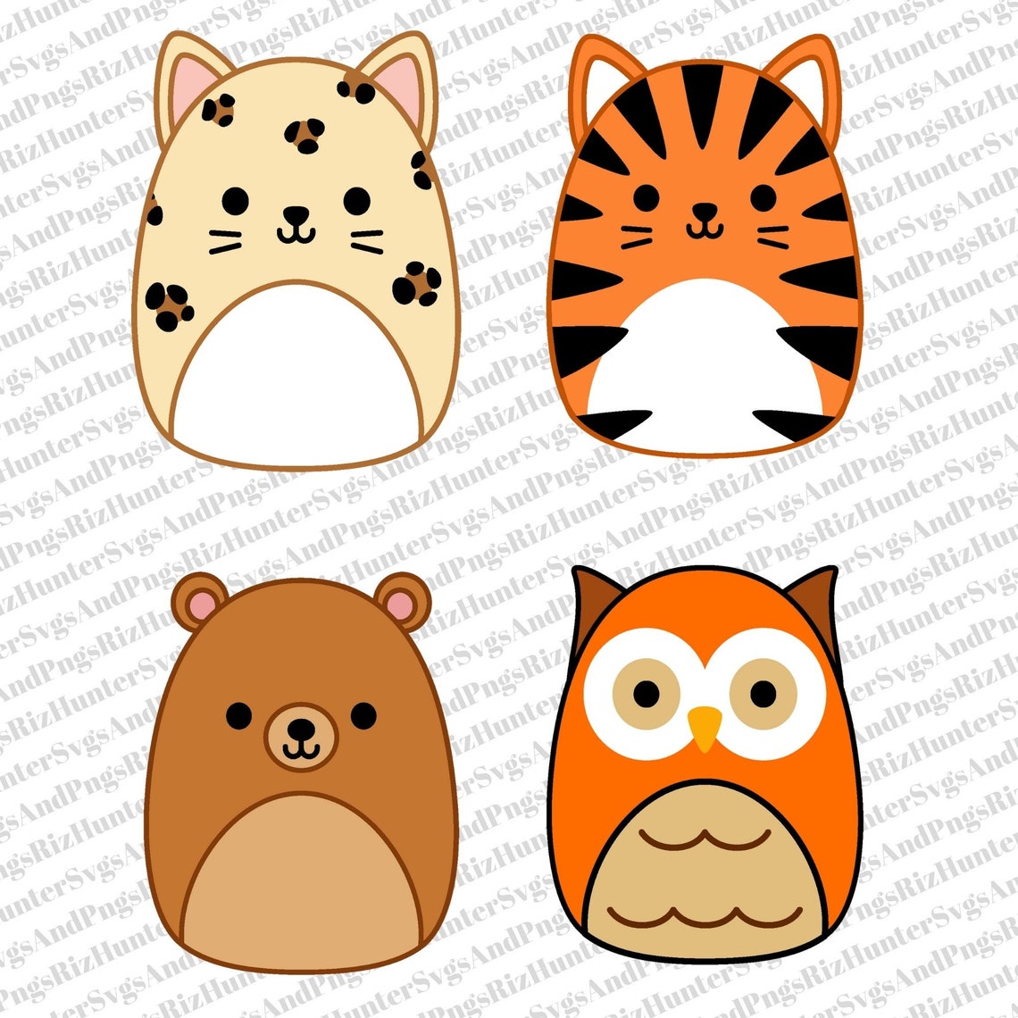 35 Squishmallow Animals PNG SVG Clipart Cricut Designs Bundle Images on ...