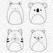 40 Squishmallow Animal Outline PNG SVG Clipart Cricut Designs Bundle ...