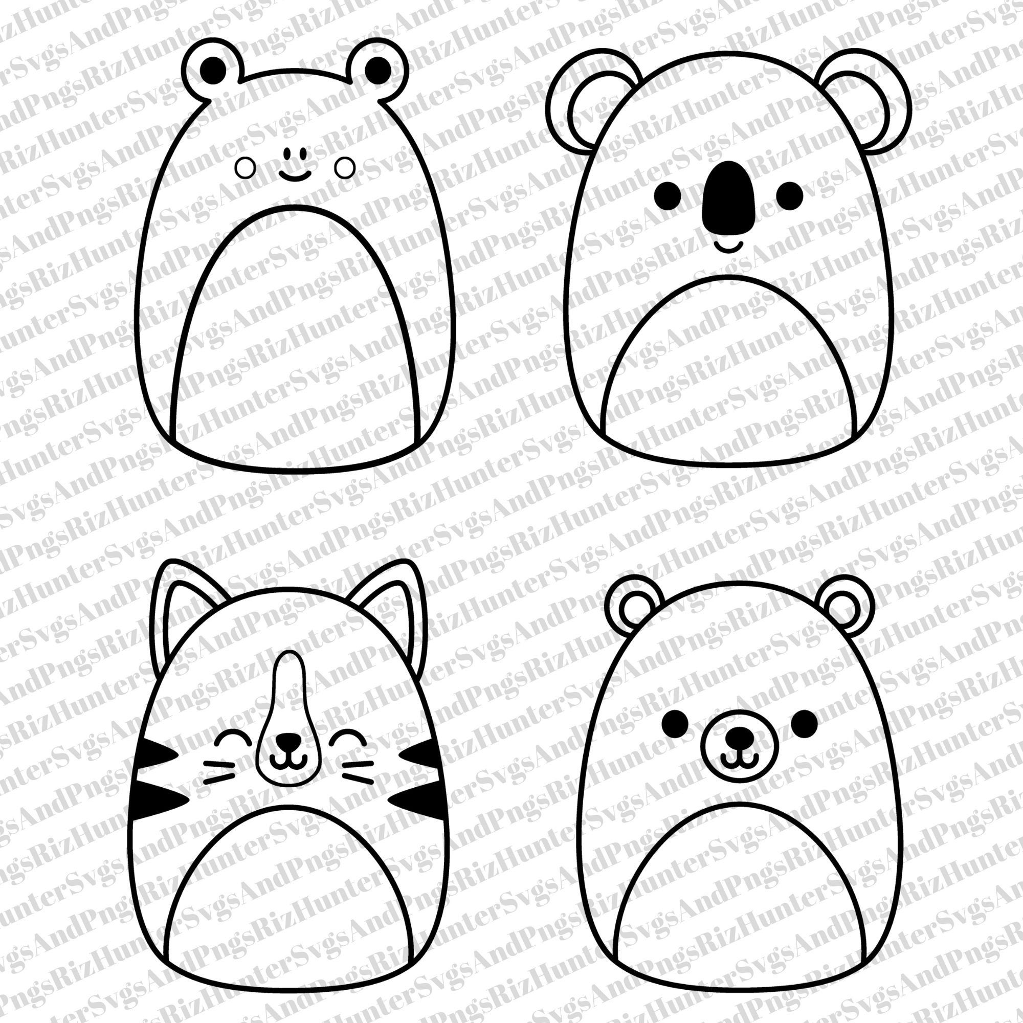 40 Squishmallow Animal Outline PNG SVG Clipart Cricut Designs Bundle ...