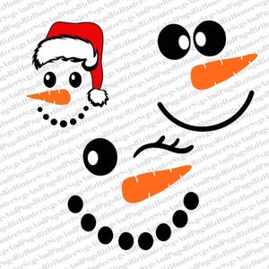 Snowman Faces Clipart: Christmas SVG PNG Bundle (digital Download) - Etsy