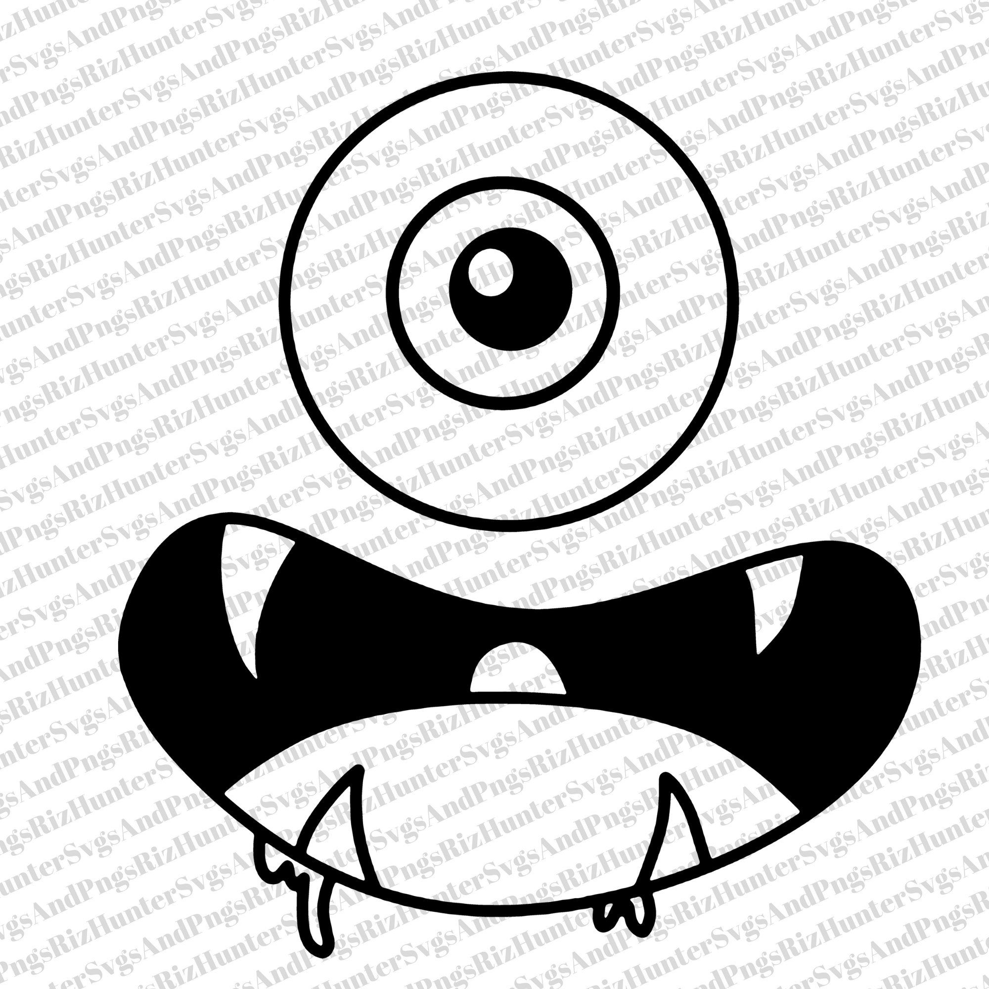 16 Monster Faces Outlines Cricut SVG PNG Bundle Monsters Clipart SVG ...