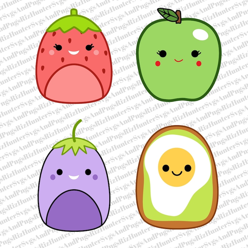Squishmallow Fruit Clipart Bundle: 13 PNG SVG Designs (digital Download ...