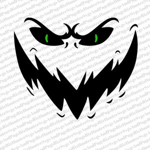 Halloween Monster Faces SVG PNG Bundle: Spooky Pumpkin Carving Clipart ...
