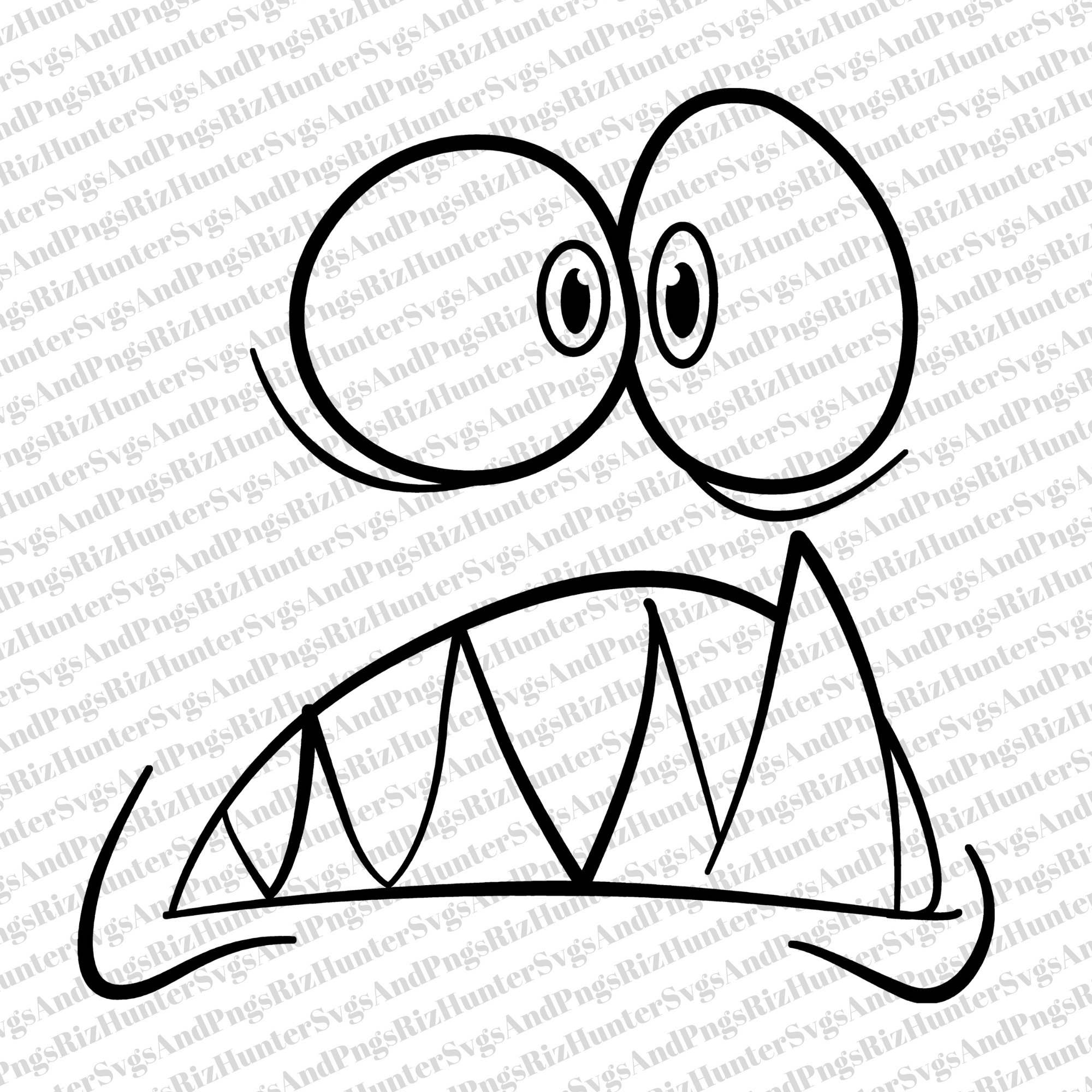 16 Monster Faces Outlines Cricut SVG PNG Bundle Monsters Clipart SVG ...