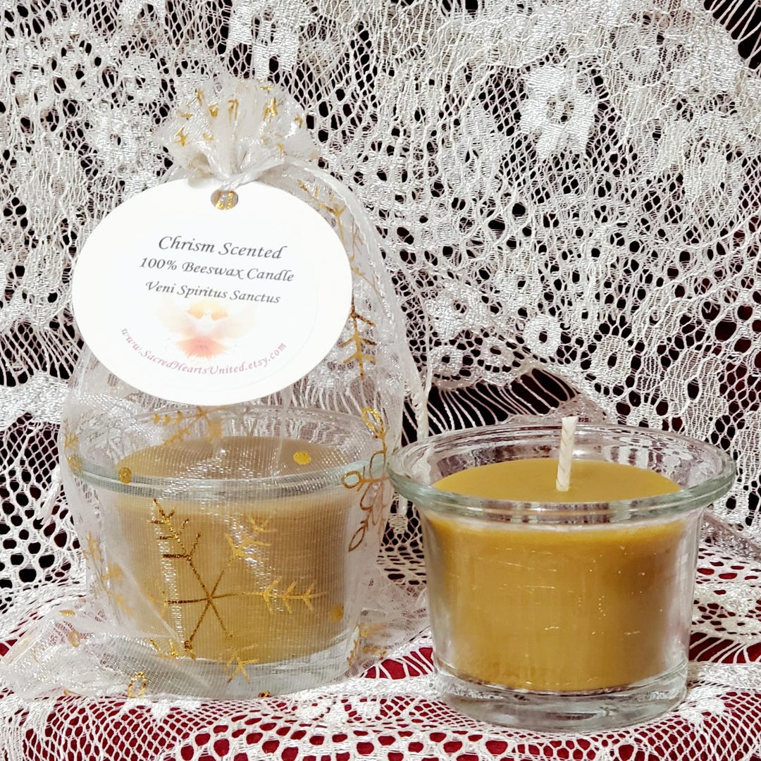 Chrism Scented Beeswax Votive: Catholic Prayer Candle - Etsy