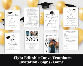 Editable Graduation Party Signs Template Bundle, Printable Graduation ...