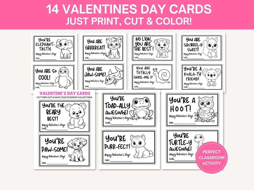 Valentines Day Coloring Activity, Valentines Day Classroom Activity ...