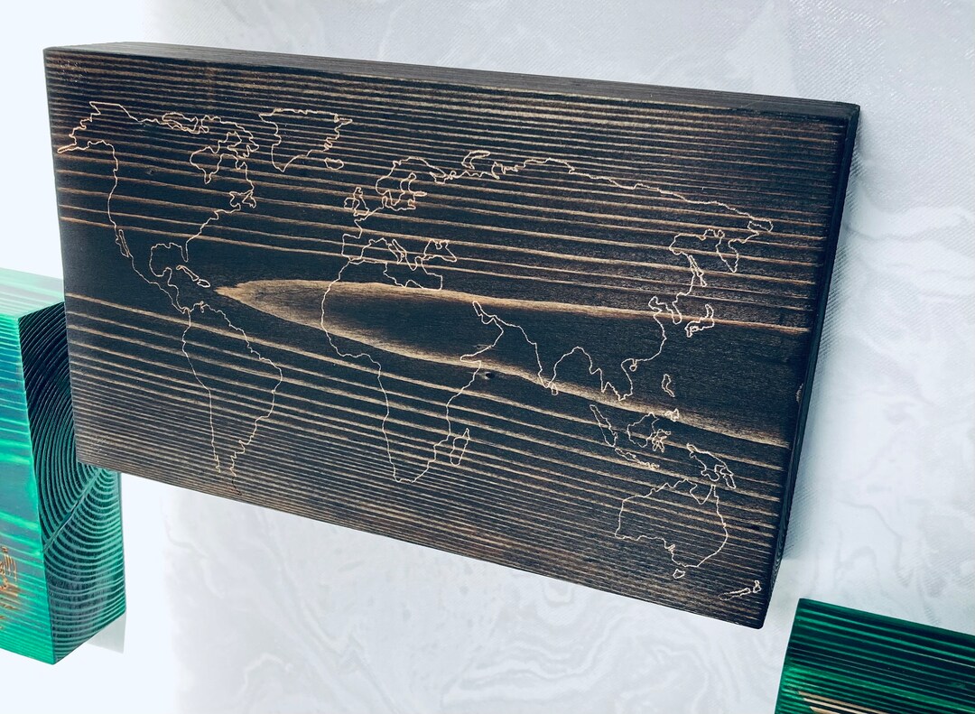 Wood Map, Wooden World Map, Wall Decor Map, Handmade Wood Map, Rustic ...