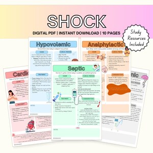 Shock Nursing School Notes, Shock and Hemodynamics Study Guide, Shock ...