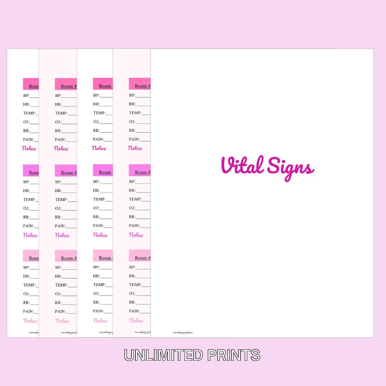 Comprehensive Vital Signs Tracker, Printable Vital Sign Chart and Log ...
