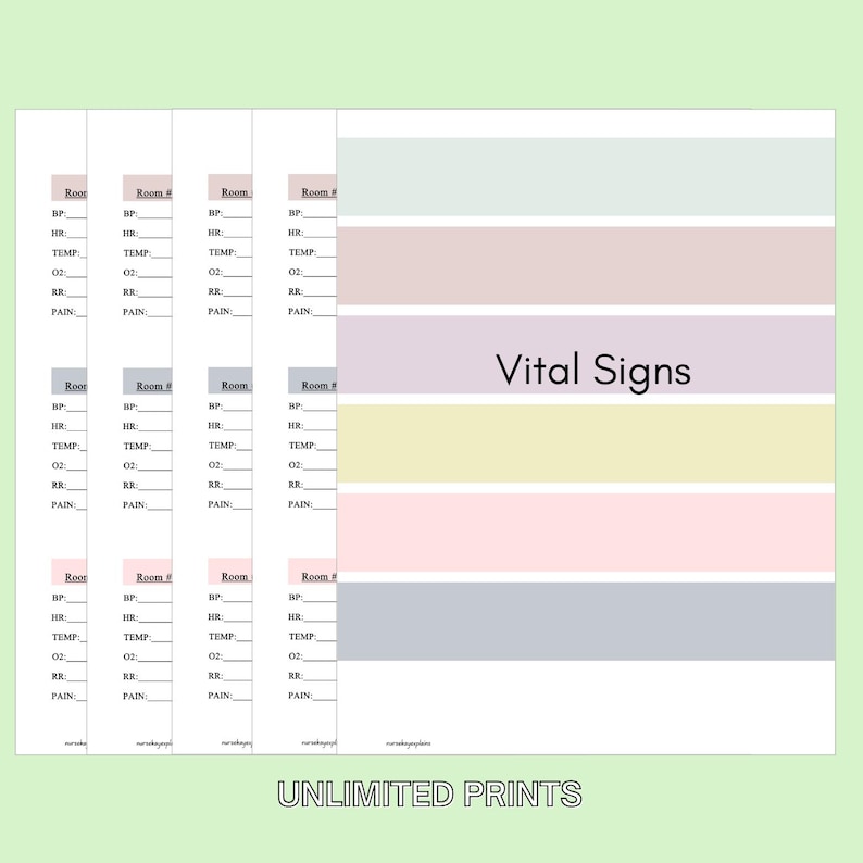 Comprehensive Vital Signs Sheet, Printable Vital Sign Tracker and Log ...