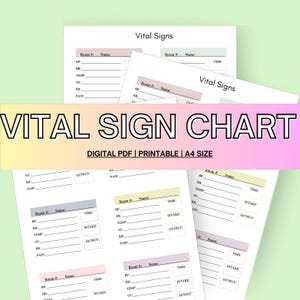 Comprehensive Vital Signs Sheet, Printable Vital Sign Tracker and Log ...