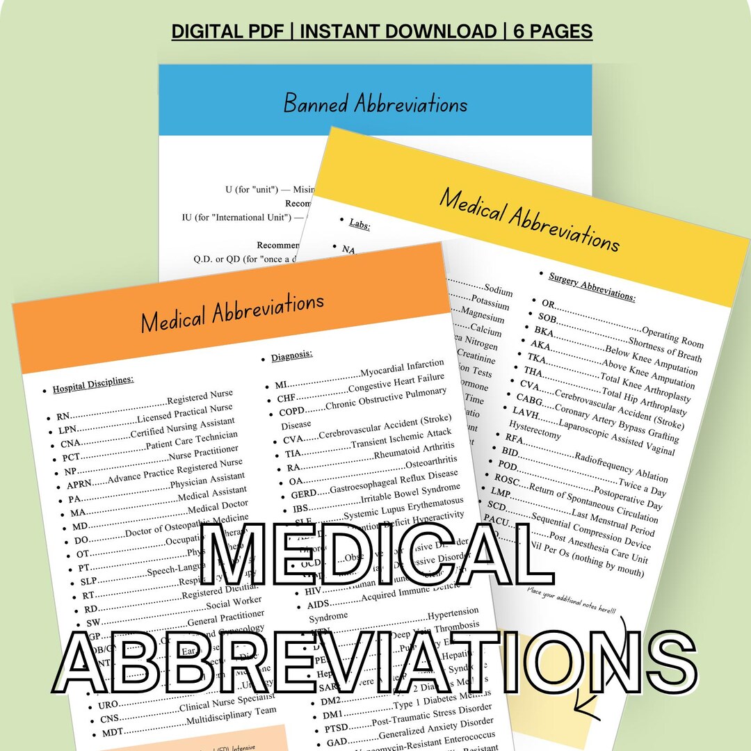 Medical Abbreviations, Nursing Student Study Guides, Nursing Notes ...
