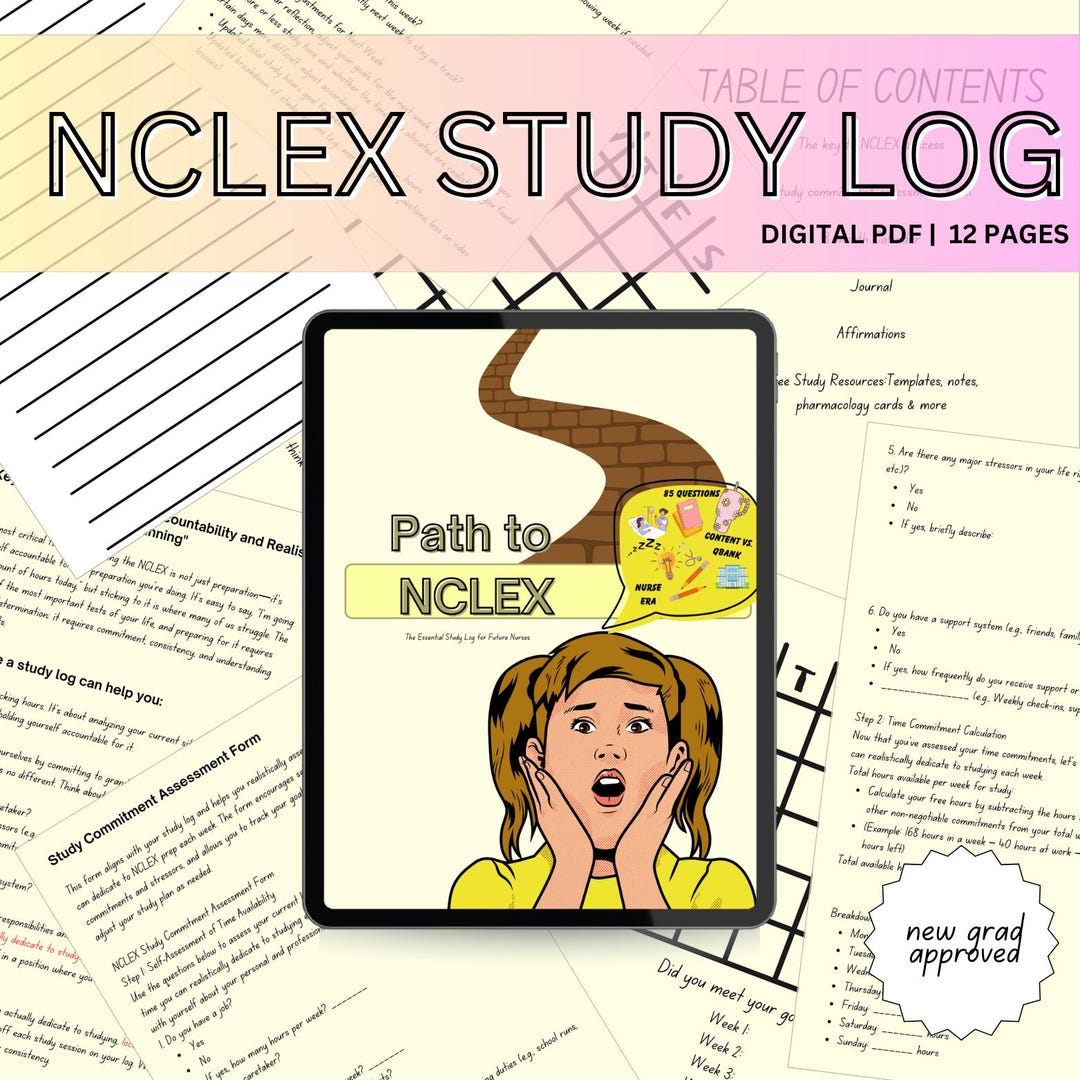 NCLEX Study Plan Schedule for New Graduate Nurse Gift for Student in ...
