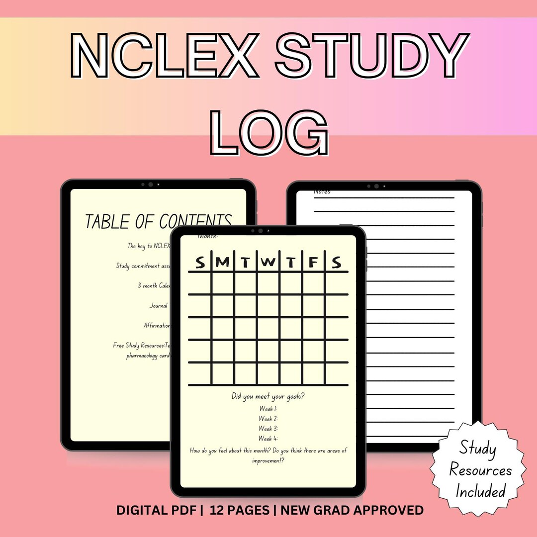 NCLEX Study Plan Schedule for New Graduate Nurse Gift for Student in ...