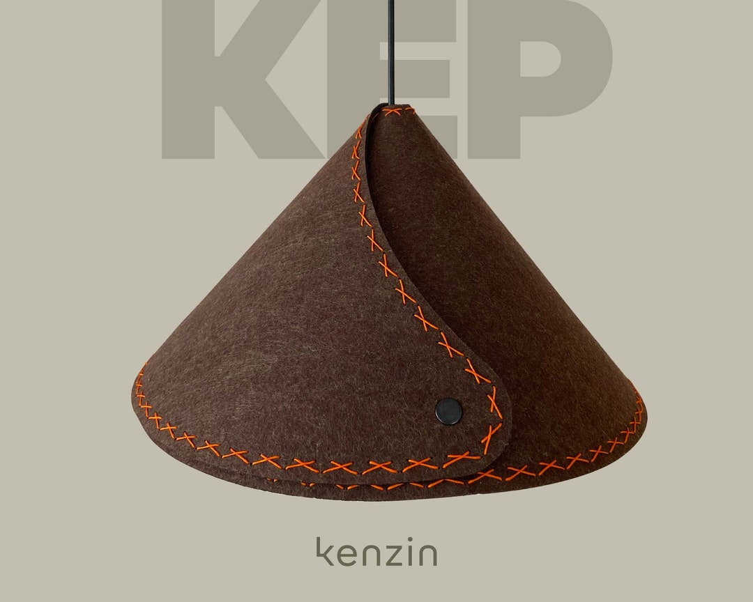 Handmade Felt Pendant Light: Minimalist Conical Shade Chandelier - Etsy