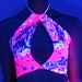 Neon Pink Acid Trippy Psychedelic UV Reactive Keyhole Key Hole Corset ...