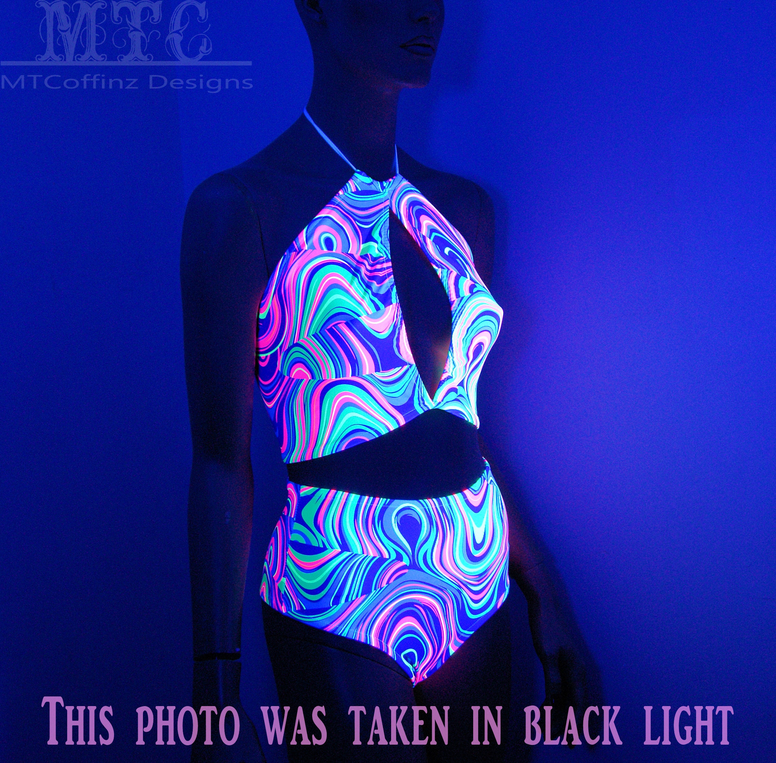 Acid Swirls Glow Worm Trippy Psychedelic UV Reactive Keyhole Key Hole ...