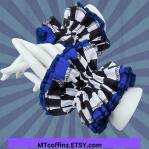 Blue and Checkerboard Color Clown Ruffle Cuff Set Traditional Cotton ...