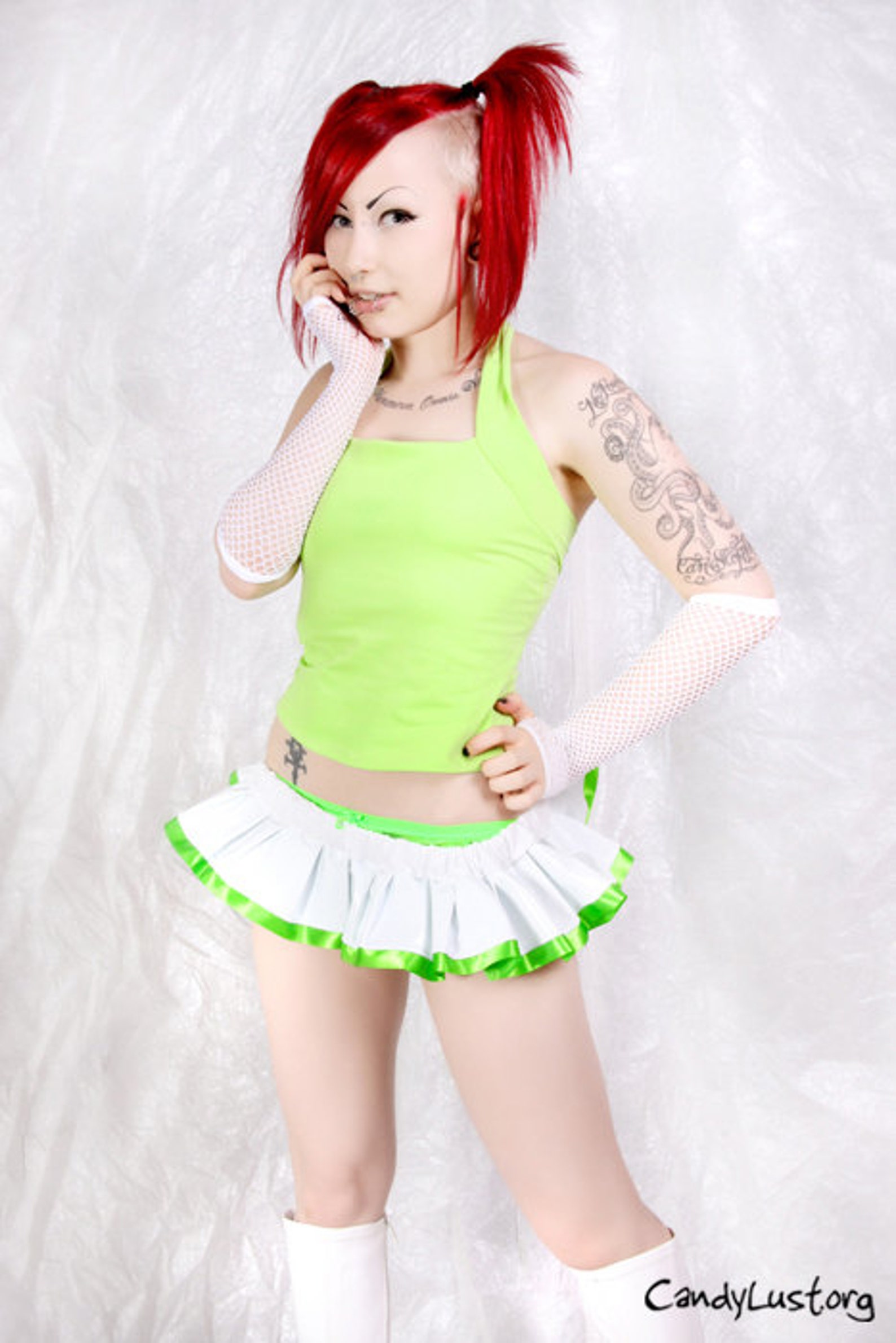 Neon Lime Green and White Shiny PVC Pleather Micro Mini Gogo - Etsy