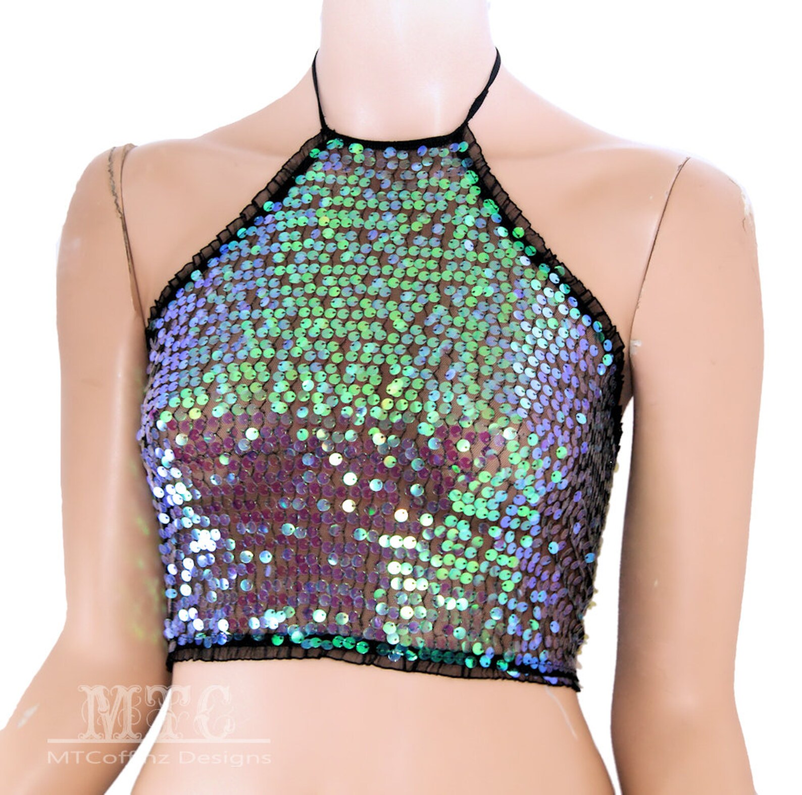 Color Shifting Sequined Sheer Mesh Holograghic Mermaid Sequin | Etsy