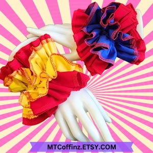 Primary Color Clown Ruffle Cuff Set Traditional Cotton Clowncore ...