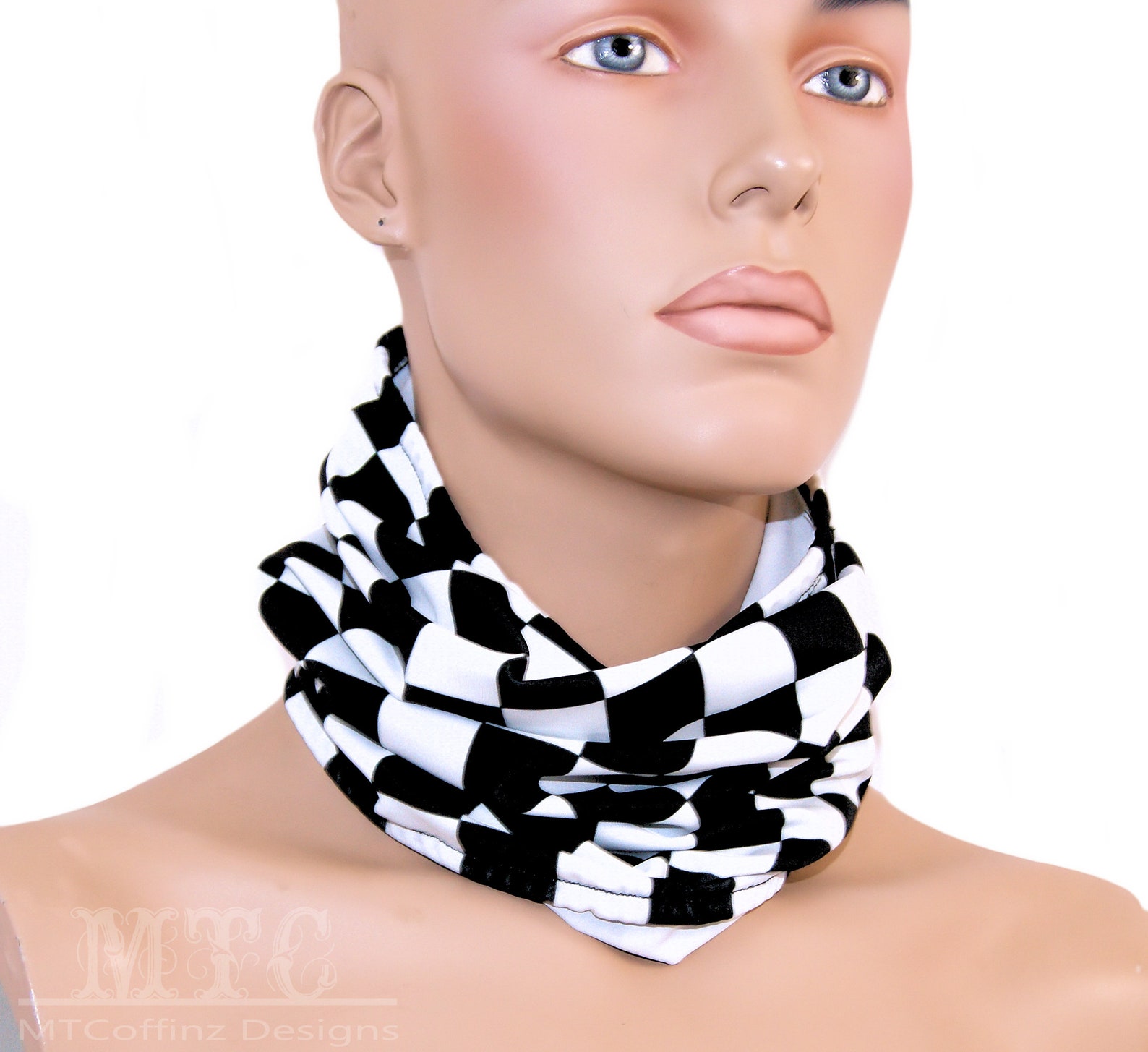 Racer Checks Checkerboard Festival Dust Mask Bandit Mask Man - Etsy