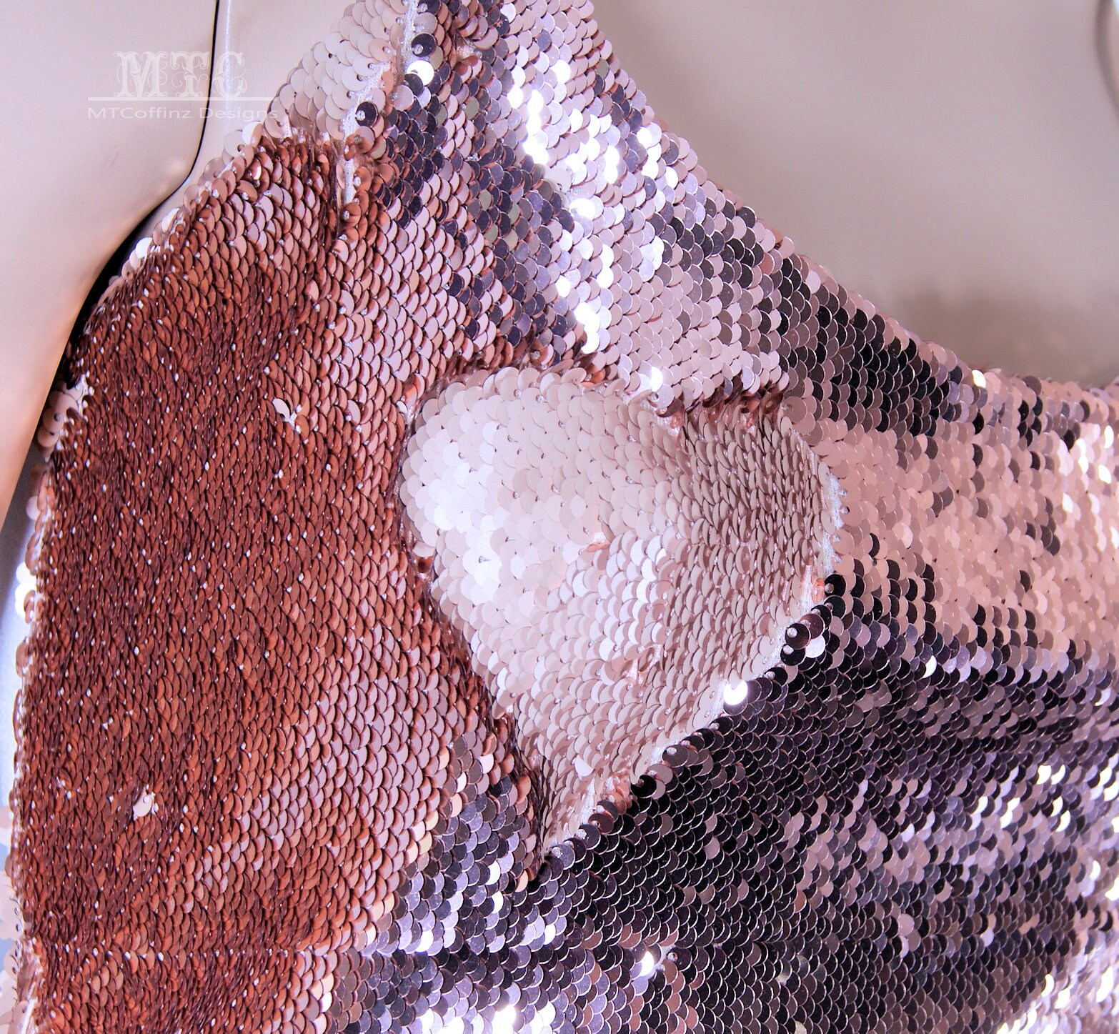 Color Shifting Rose Gold Beige Sequin Rave Festival Halter Top | Etsy