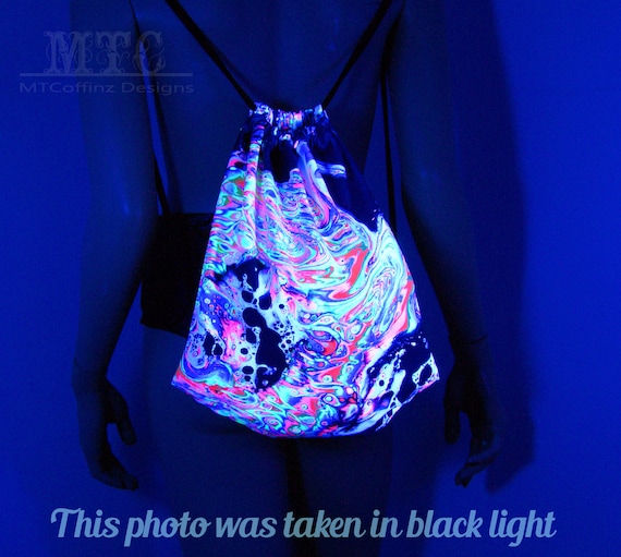 Neon Acid Rainbow UV Reactive Festival Rave Drawstring | Etsy