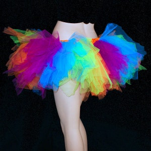 UV Ultra Neon Striped Kawaii Trashy Tutu Skirt ...all Adult Sizes ...