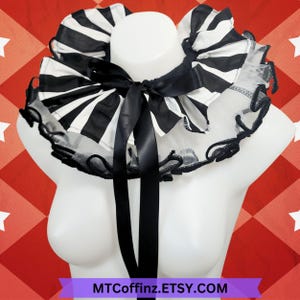 Clowncore Striped Clown Ruff Ruffled Costume Collar Pierrot Cosplay ...