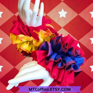 Primary Color Clown Ruffle Cuff Set Traditional Cotton Clowncore ...
