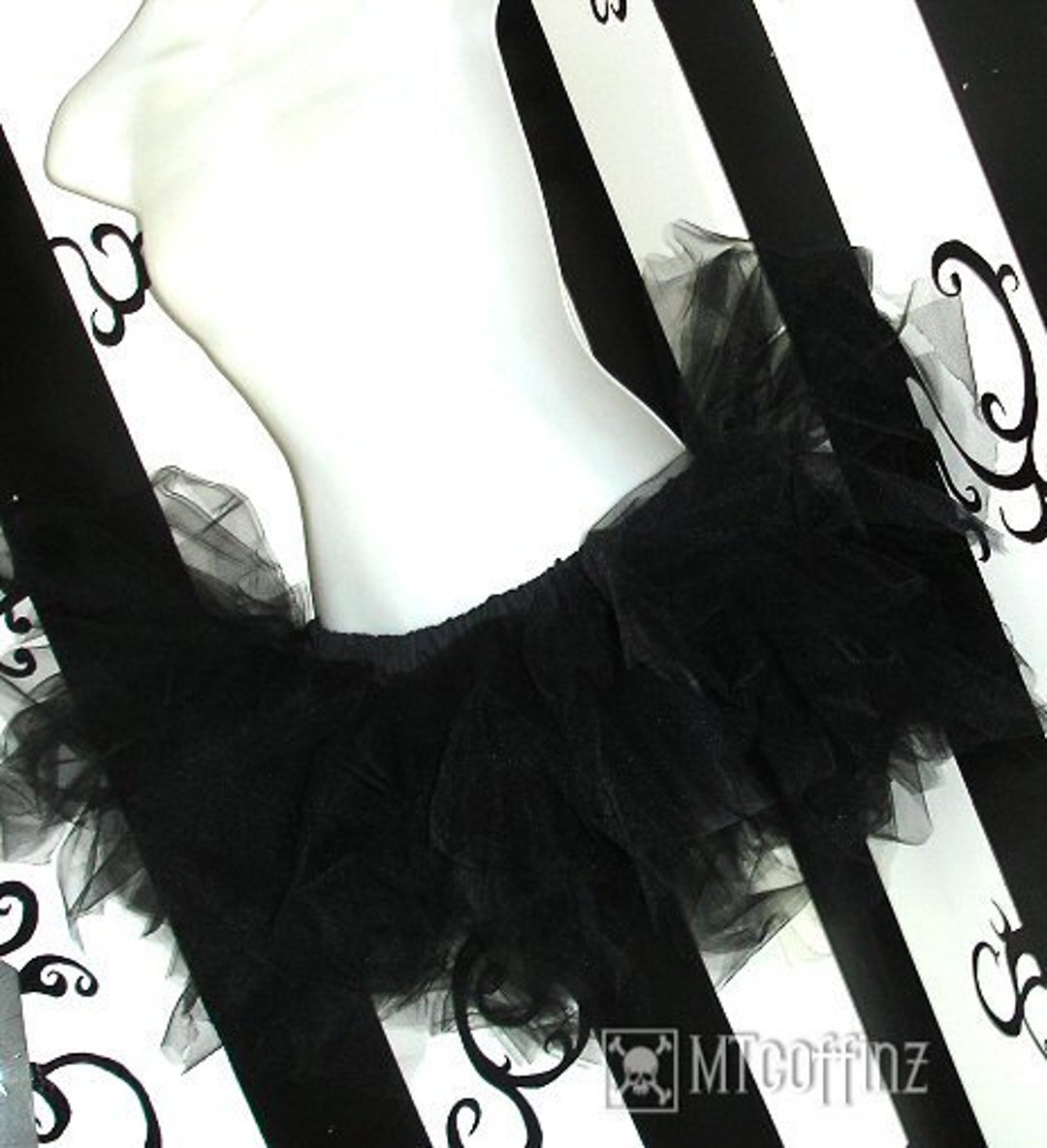 Pure Midnight Black Goth Trashy Tutu Skirt All Sizes Mtcoffinz - Etsy