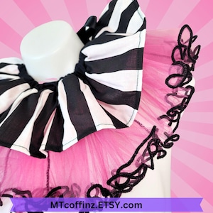 Clown Ruff Clowncore Striped Bubblegum Pink Ruffled Costume Collar ...
