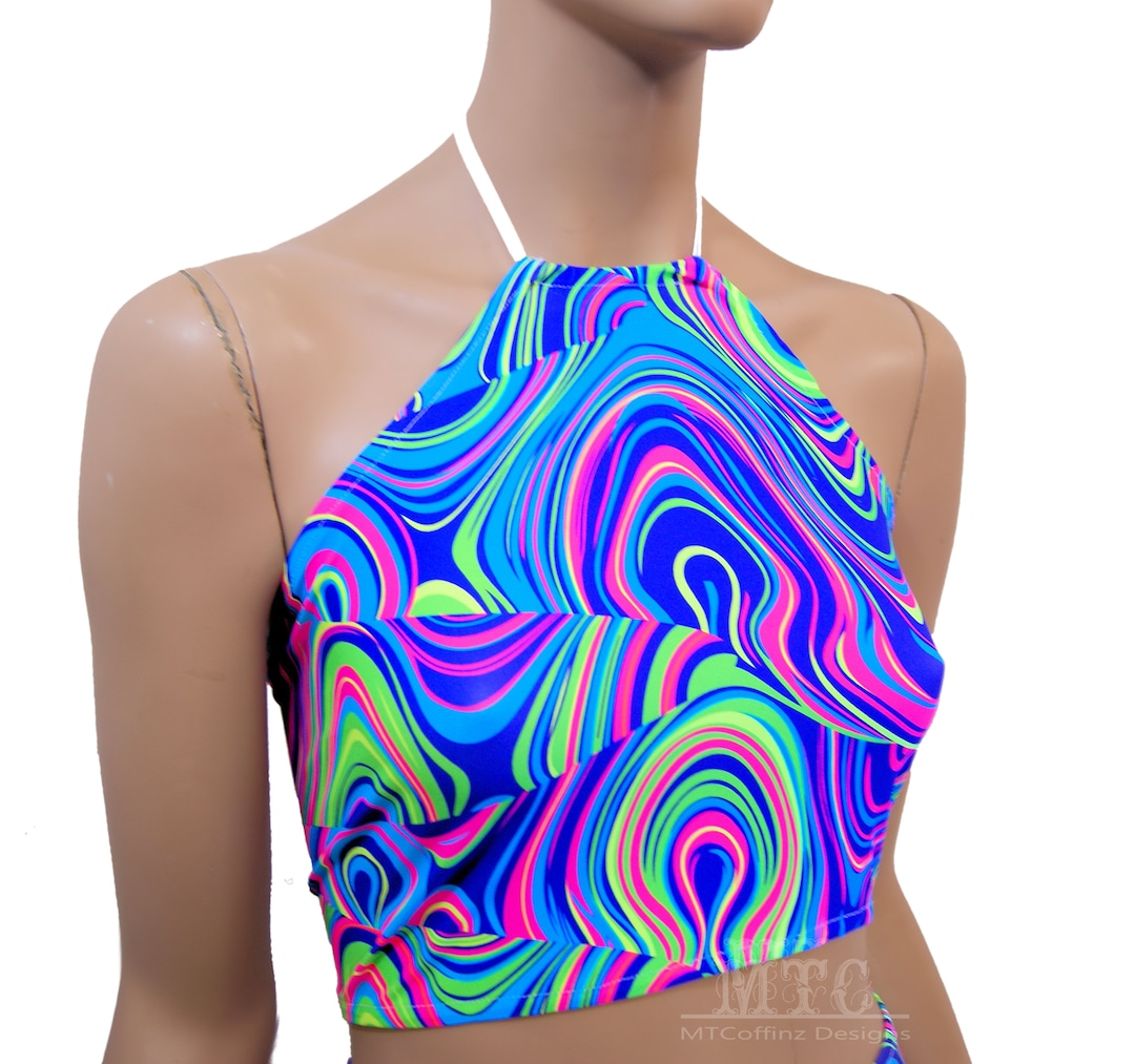 Neon Glow Worm Trippy Psychedelic UV Reactive Corset Lacing Adjustable ...