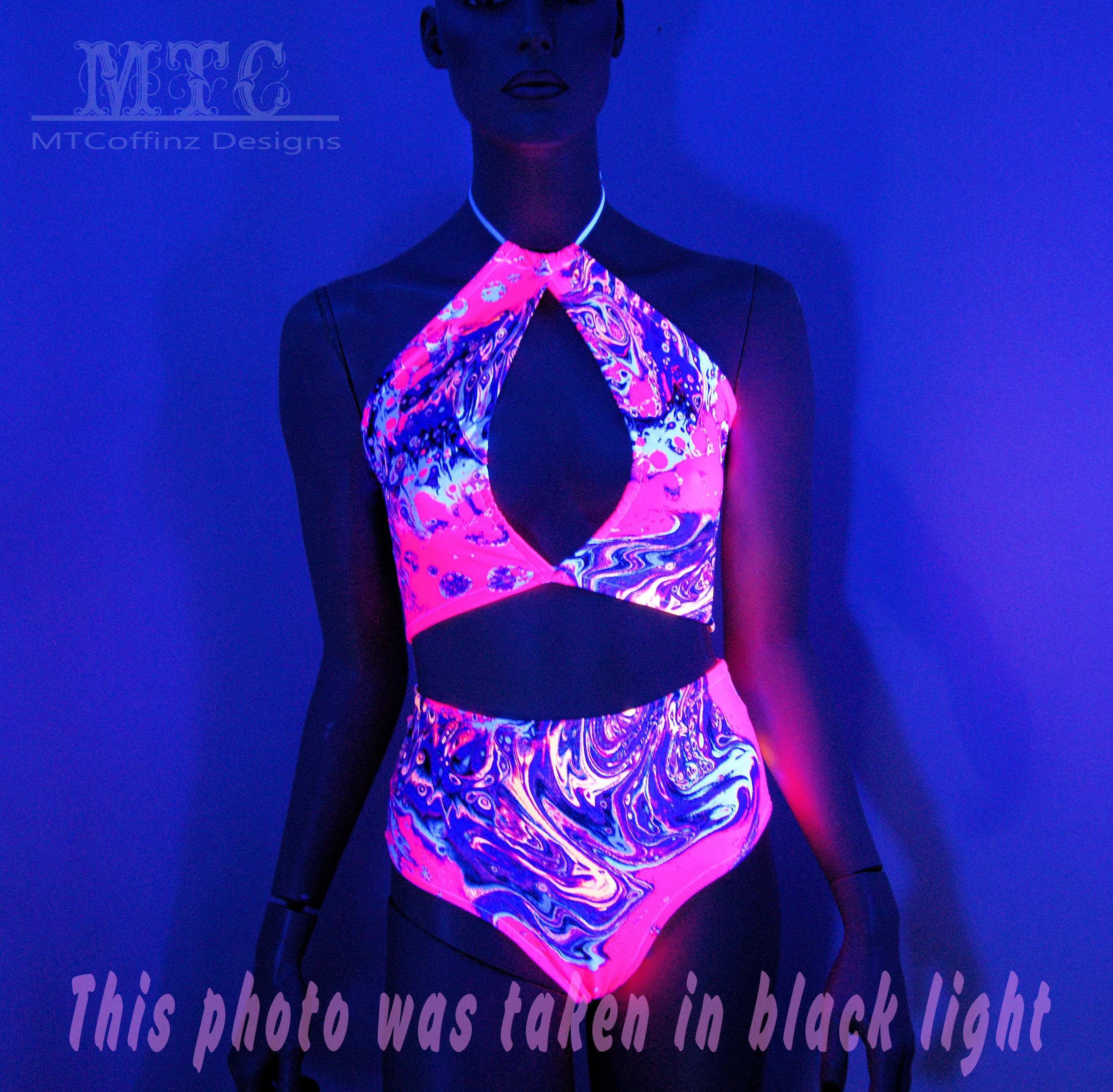 Neon Pink Acid Trippy Psychedelic UV Reactive Keyhole Key Hole | Etsy