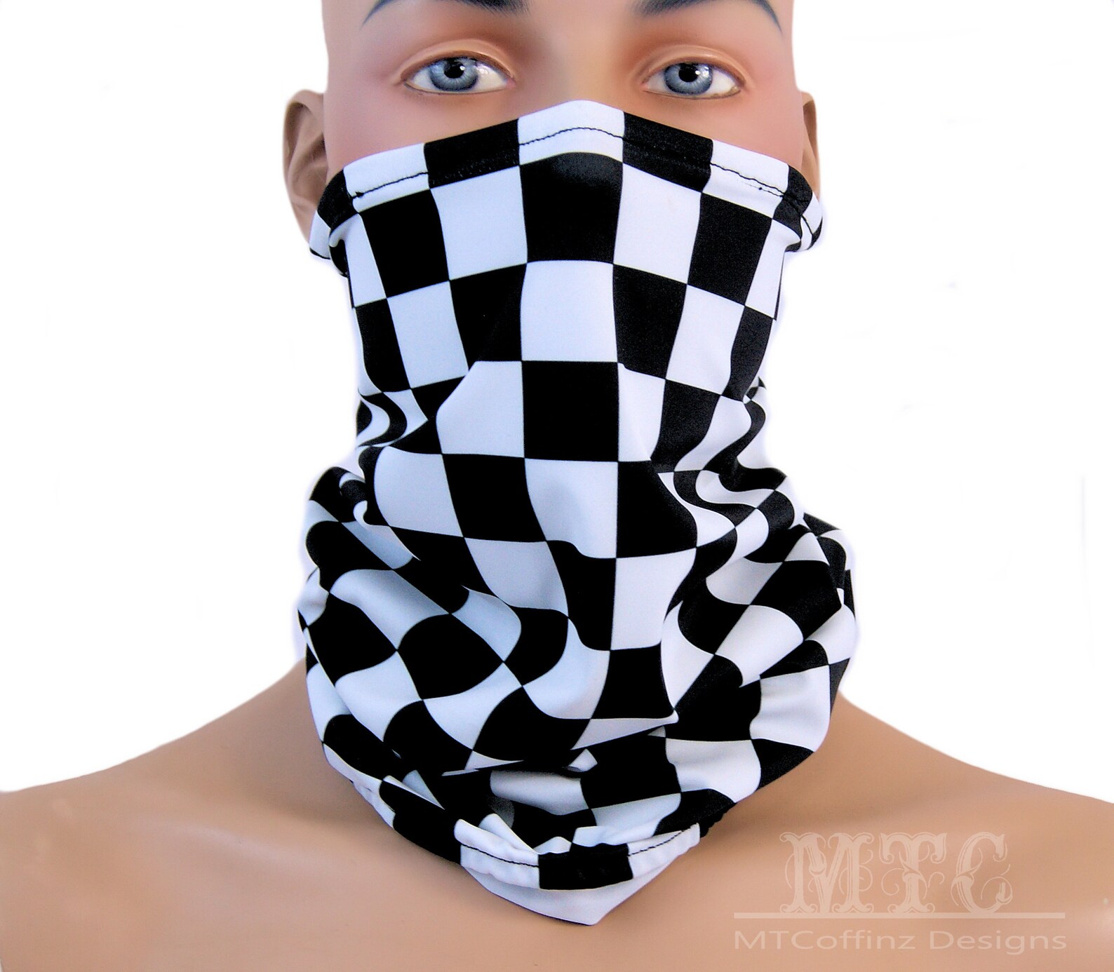 Racer Checks Checkerboard Festival Dust Mask Bandit Mask Man - Etsy