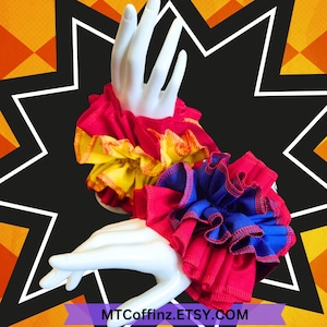 Primary Color Clown Ruffle Cuff Set Traditional Cotton Clowncore ...