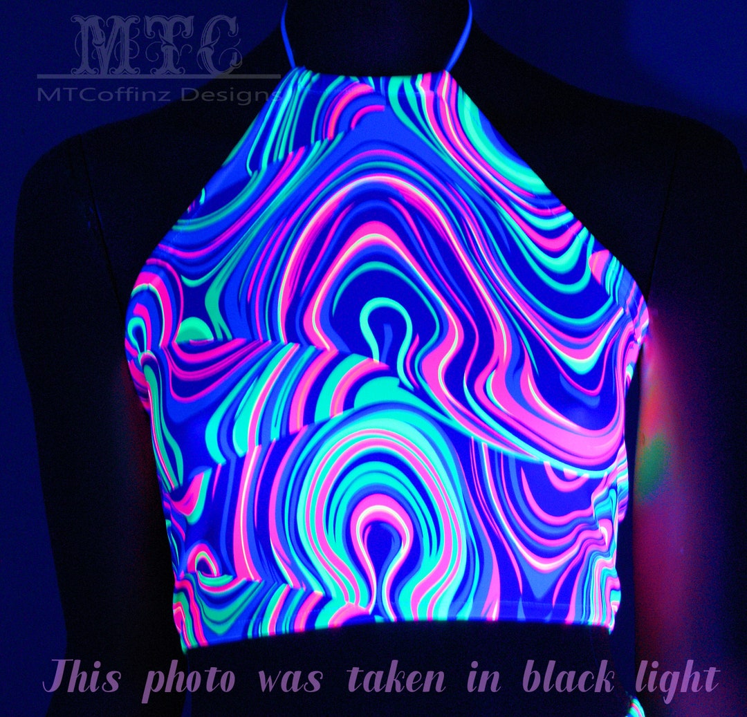 Neon Glow Worm Trippy Psychedelic UV Reactive Corset Lacing Adjustable ...