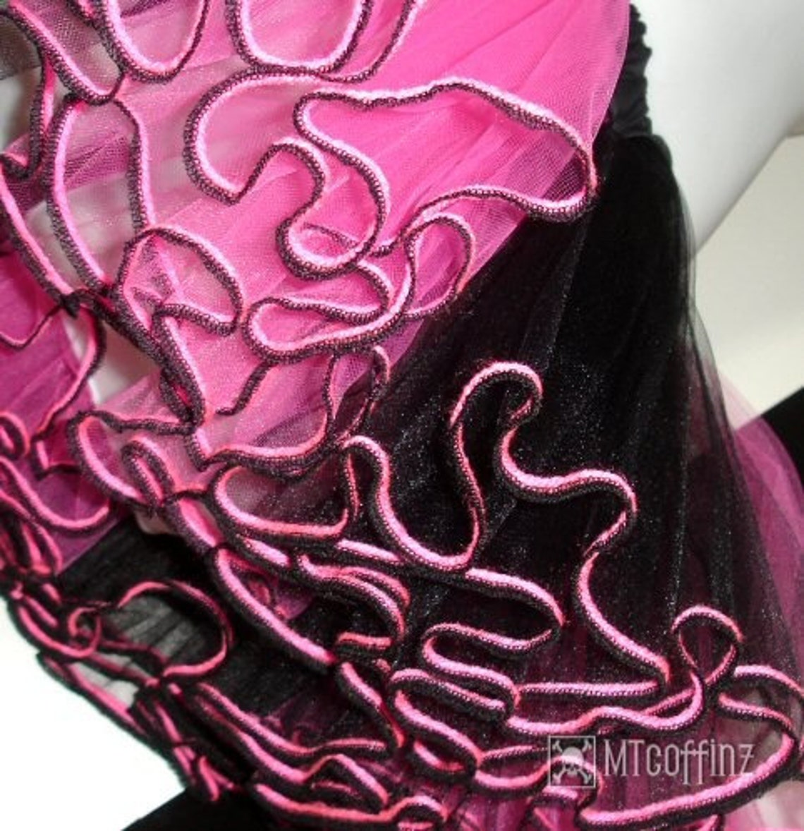 Pink and Black Tulle Piped Hem Striped Sewn Tutusance Costume - Etsy