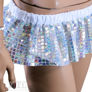 Holographic Micro Mini Skirt Rave Outfit Festival Clothes Holo Man EDM ...