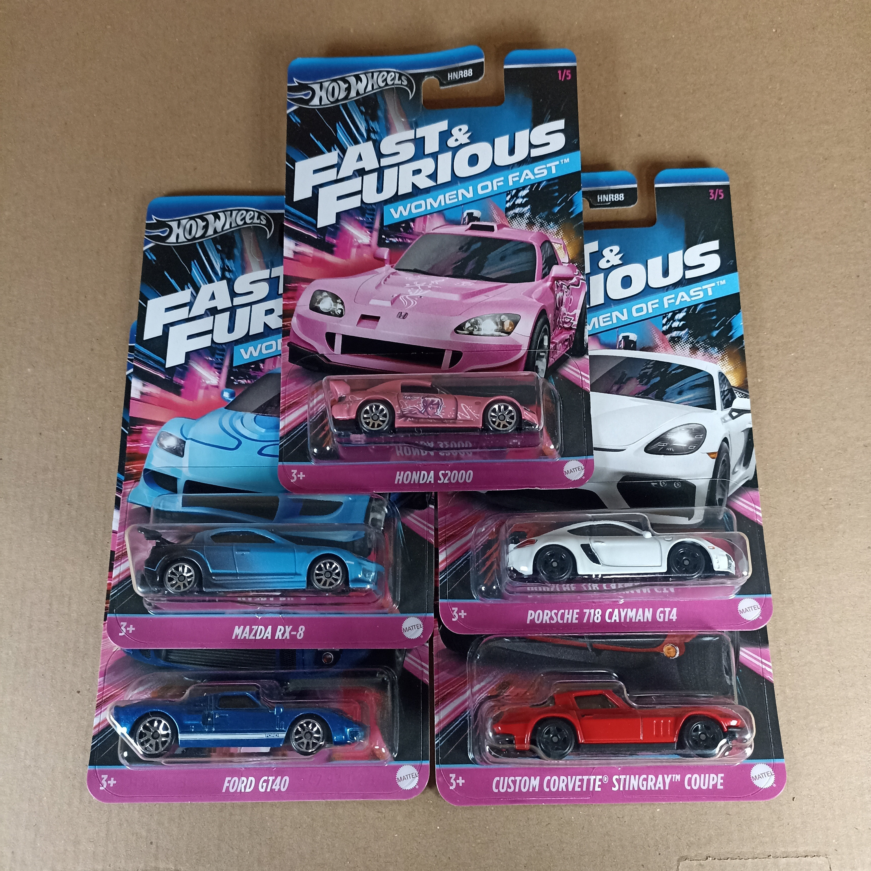 Women of Fast Fast and Furious Hot Wheels Diecast Full Set of 5 Cars 1/ ...