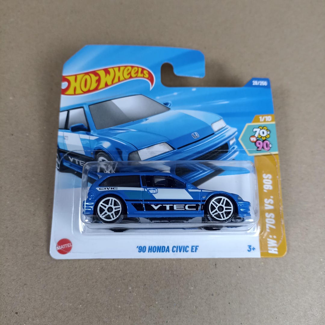 90 Honda Civic EF VTEC Blue - 70s VS 90s - 2025 - Hot Wheels - 1/64 ...