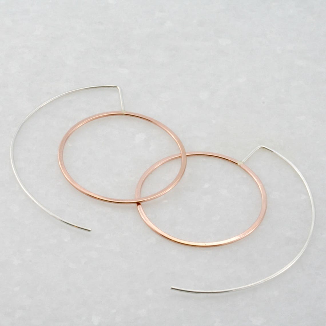 Modern Geometric Hoop Earrings Hoop Threader Earrings | Etsy