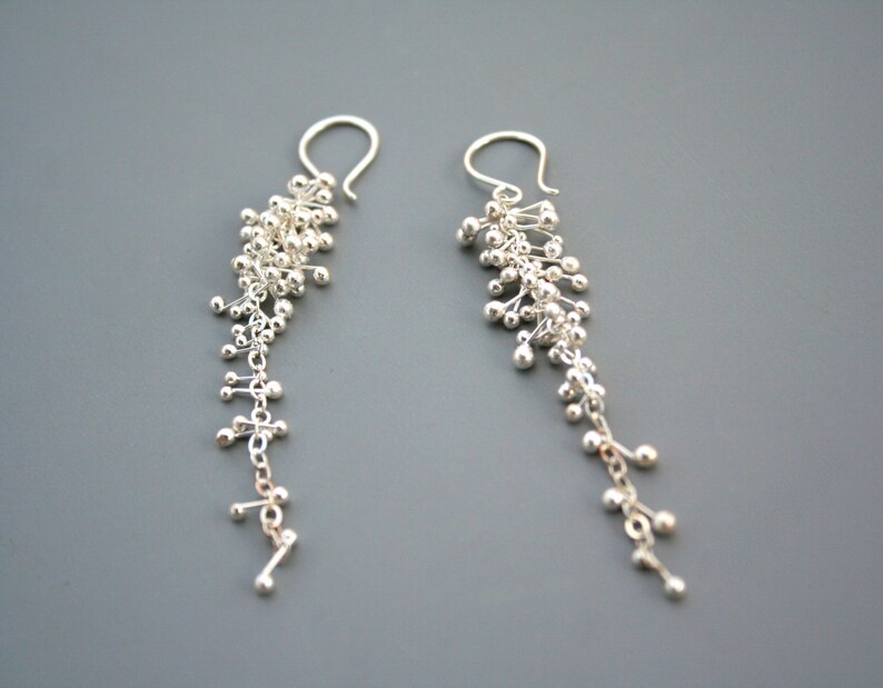 E311 Sterling Silver Bubbles Cluster Drop Earrings, Rachel Wilder ...