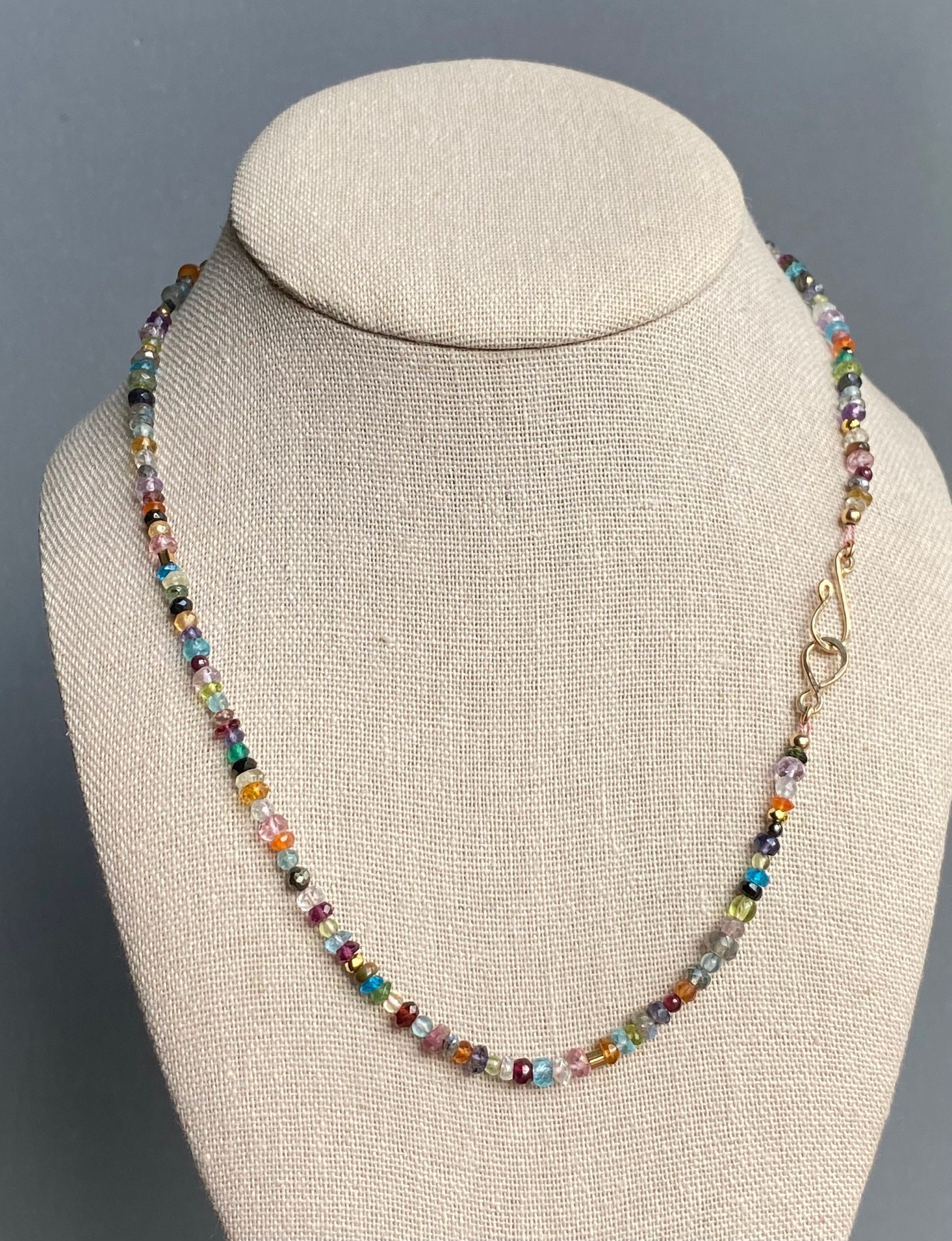 Multi Gemstone Necklace, Custom Bright Colorful Multi Gem Necklace ...