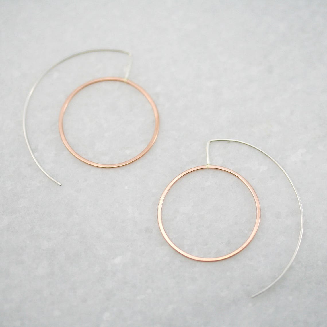 Modern Geometric Hoop Earrings Hoop Threader Earrings | Etsy