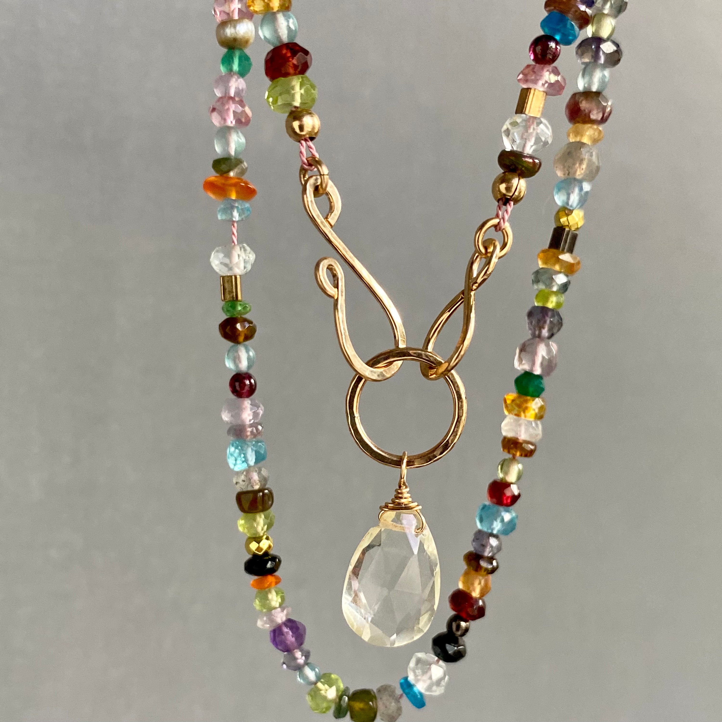 Multi Gemstone Necklace, Bright Colorful Multi Gem, Citrine Necklace ...