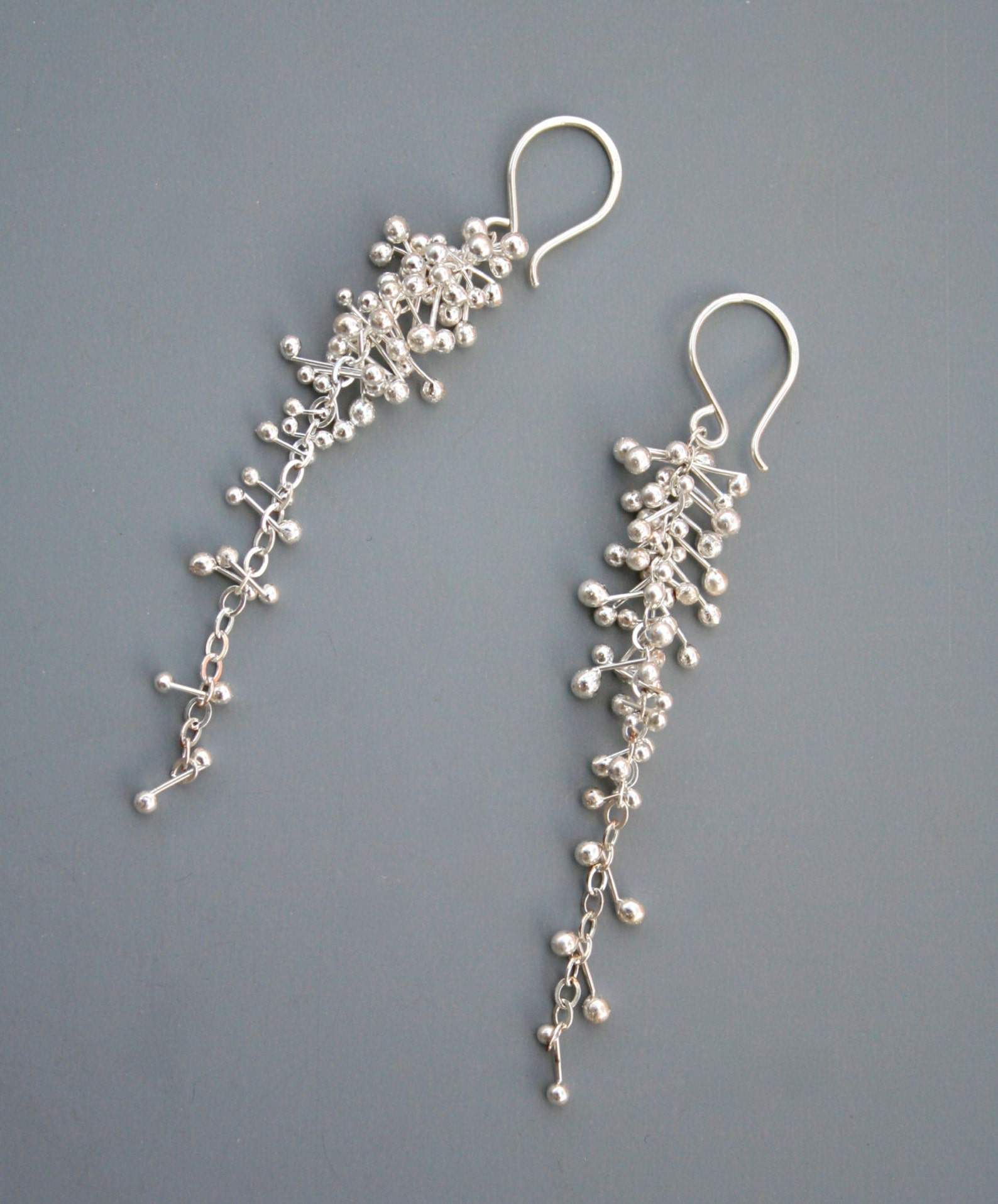 E311 Sterling Silver Bubbles Cluster Drop Earrings, Rachel Wilder ...